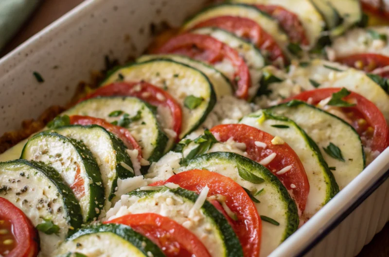 Loaded Zucchini Bake With Creamy Crunch