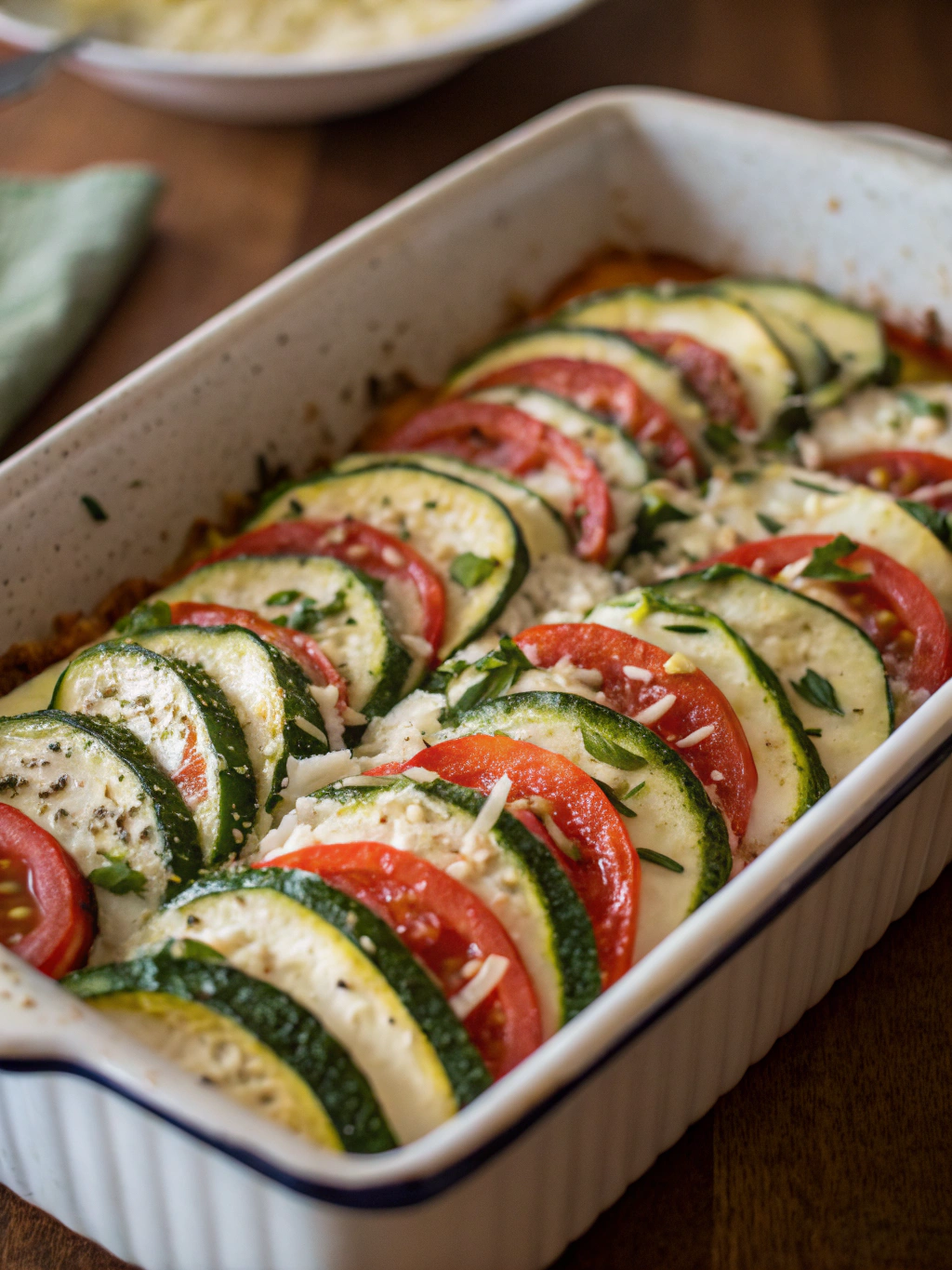 Loaded Zucchini Bake With Creamy Crunch